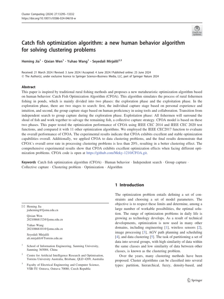 cfoa | PDF | Cluster Analysis | Mathematical Optimization