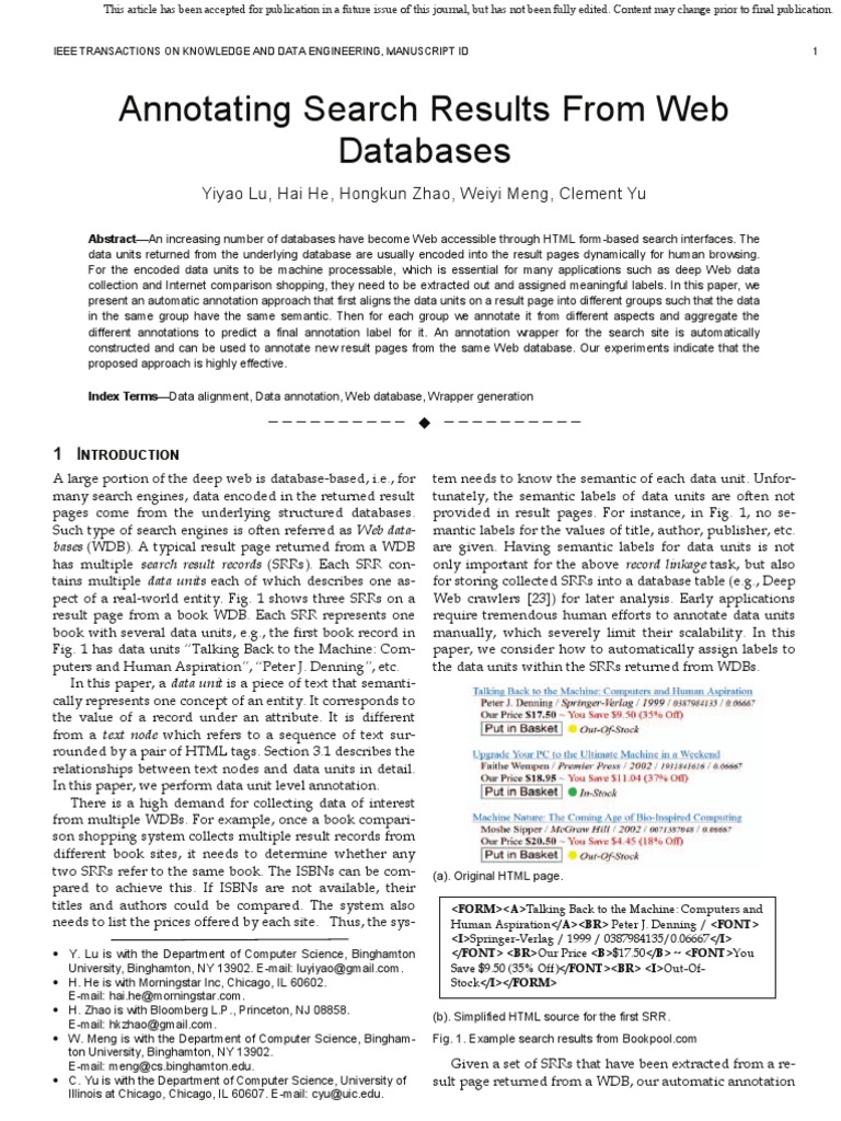 Annotating Search Results | PDF | Html Element | World Wide Web
