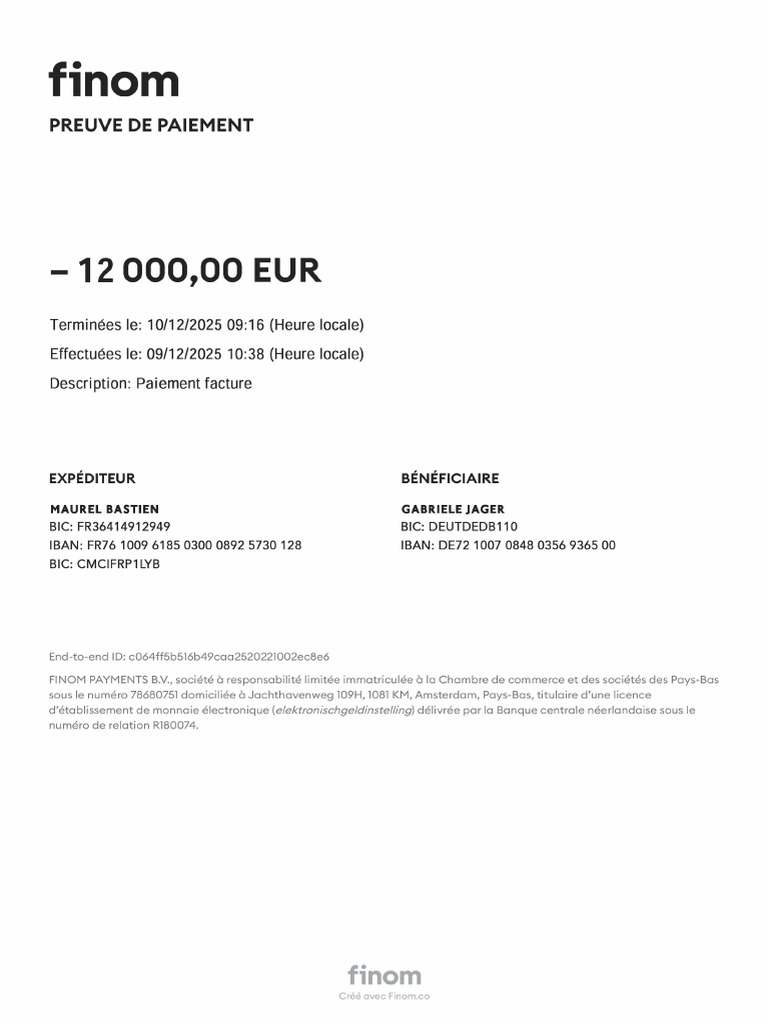 Finom Payment Facture | PDF