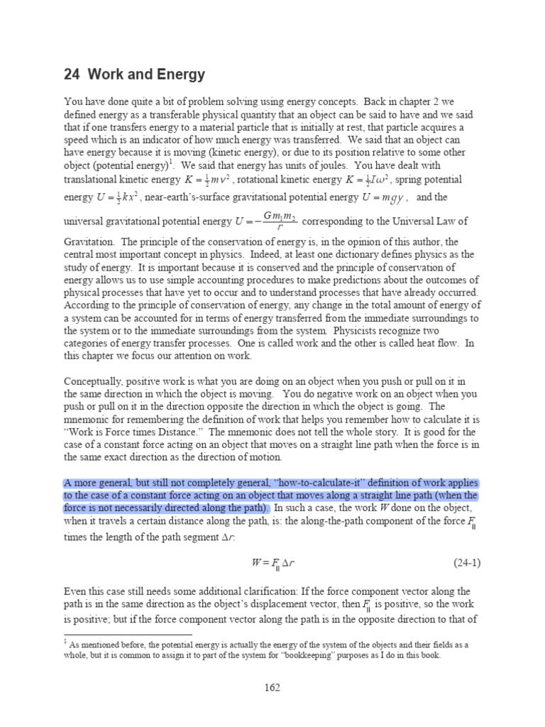 Chapter 24 - Work and Energy | PDF | Force | Euclidean Vector