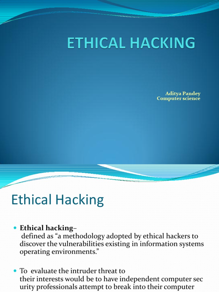 Ethical Hacking A Licence To Hack | PDF | White Hat (Computer Security ...