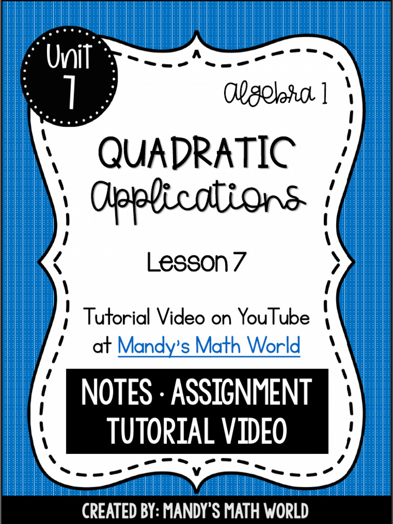 Quadratic: Applications | PDF | Quadratic Equation | Mathematics