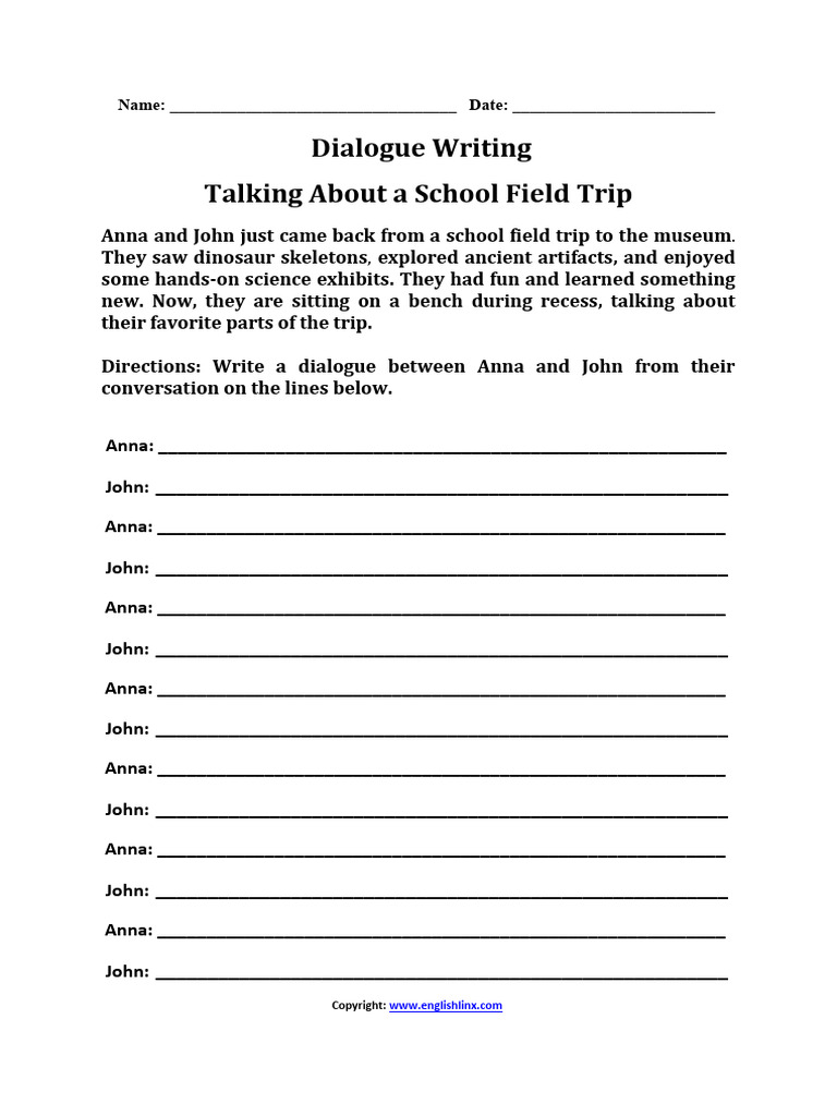 Dialogue Writing 4th | PDF