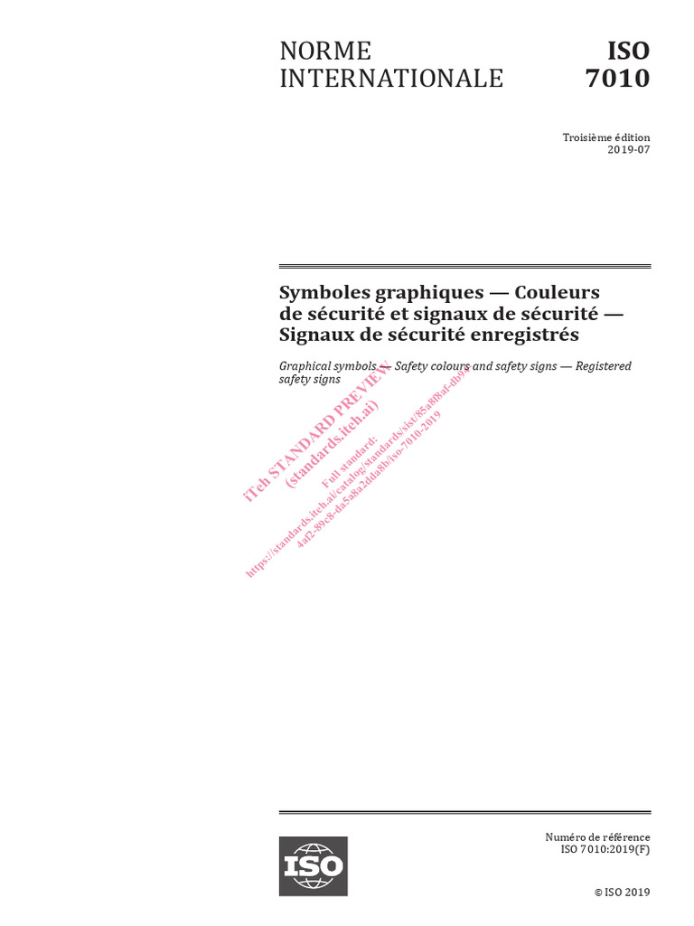 Norme ISO 7010 - 2019 | PDF