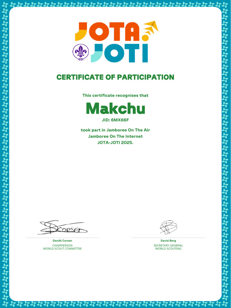 Jota Joti Certificate 1 | PDF