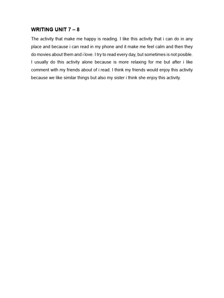 Writing Unit 7 8 | PDF