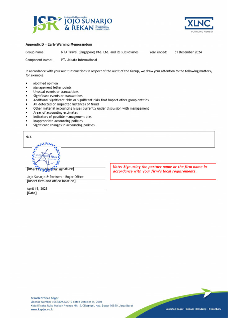 Appendix D - Early Warning Memorandum Signed | PDF