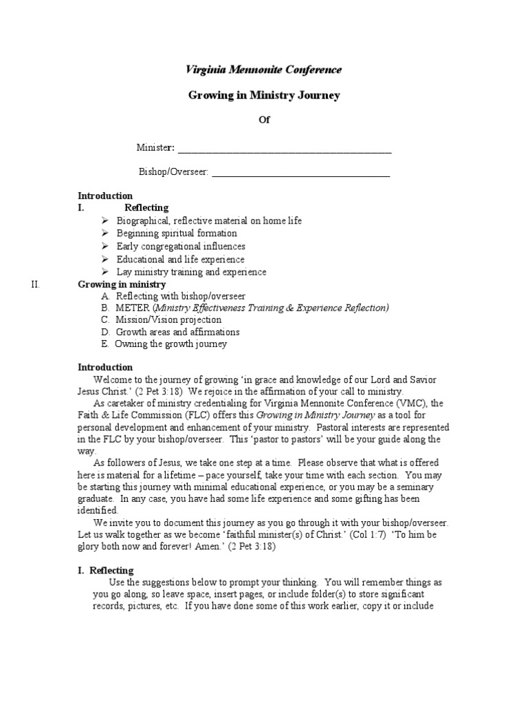 Growing in Ministry Journey (Outline) | PDF | Minister (Christianity ...