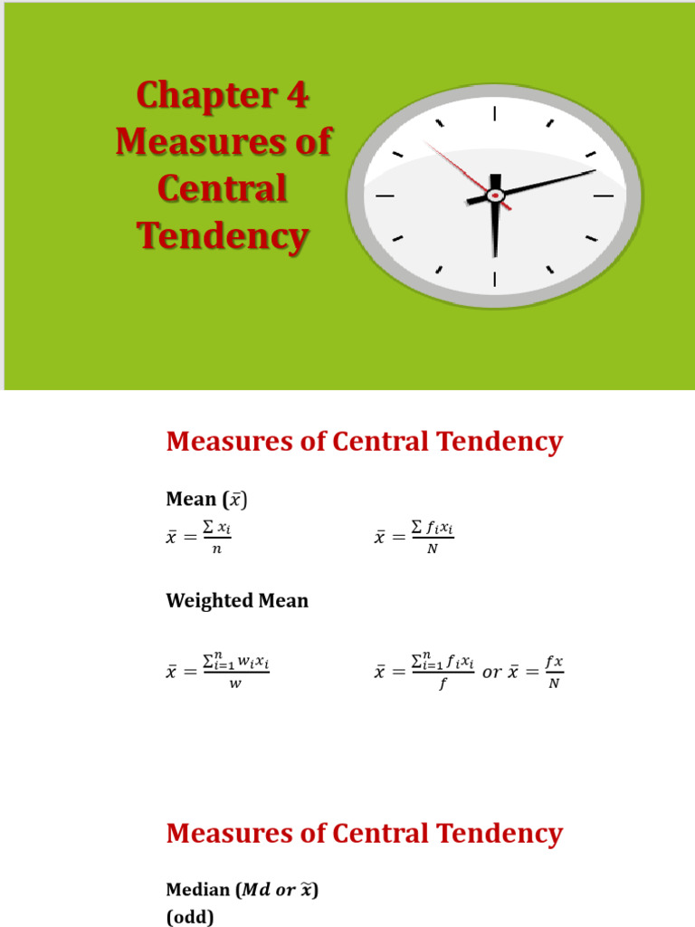 Stat 4 Measures of Central Tendency 1 | PDF | Mode (Statistics ...