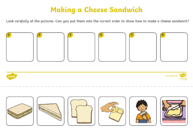 t Tp 750 Cheese Sandwich Sequencing Activity Sheet Ver 3 | PDF