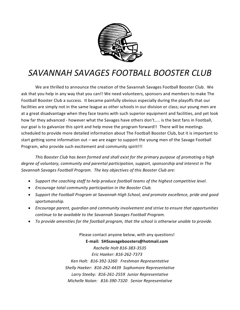 Booster Club Sponsorship Letter Final | PDF | Sports | Leisure