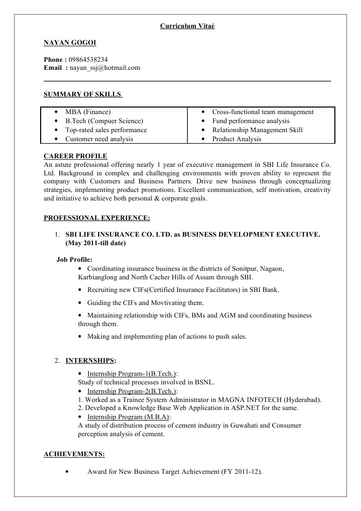 Nayan Gogoi Resume 1 | PDF | Master Of Business Administration | Internship