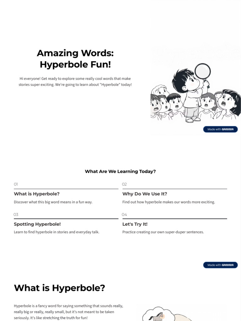 Amazing Words Hyperbole Fun | PDF