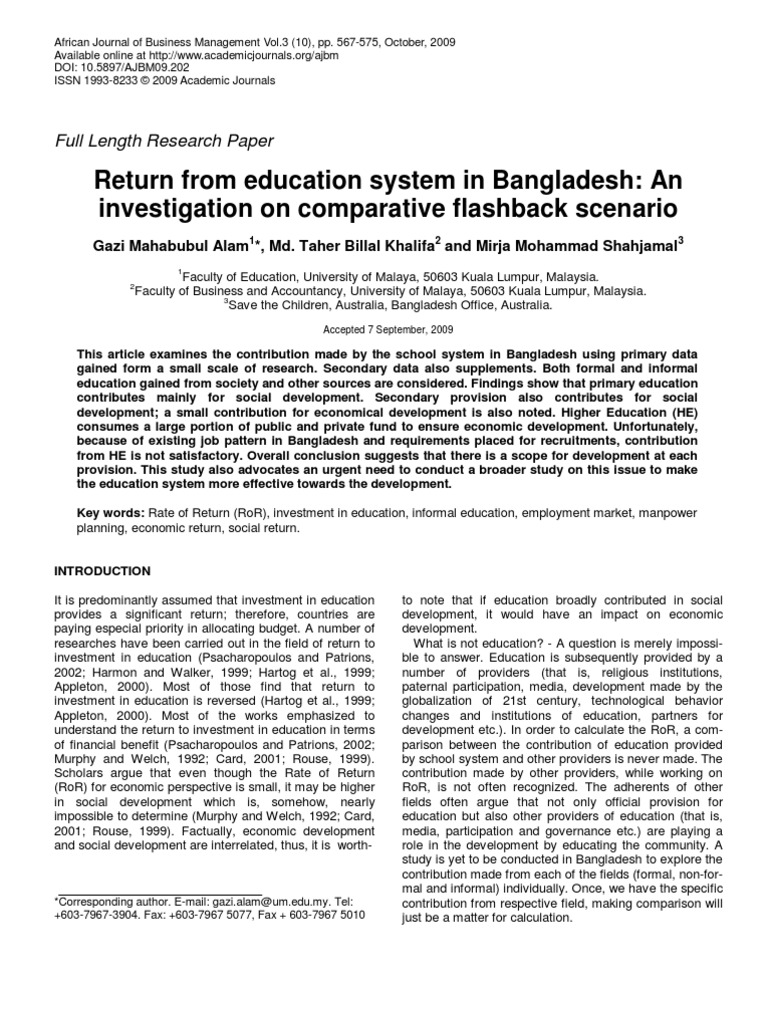 Alam Et Al. | PDF | Postgraduate Education | Employment