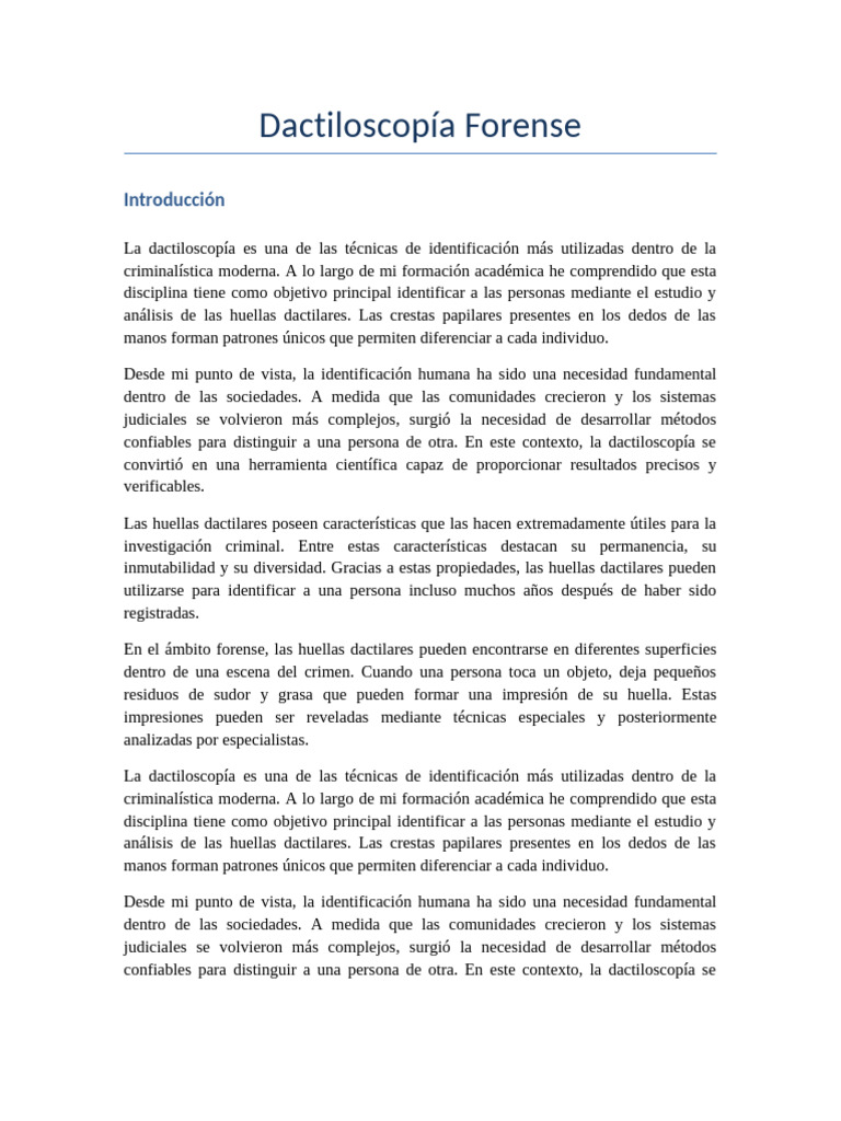 Dactiloscopia | PDF | Huella dactilar | Ciencia forense