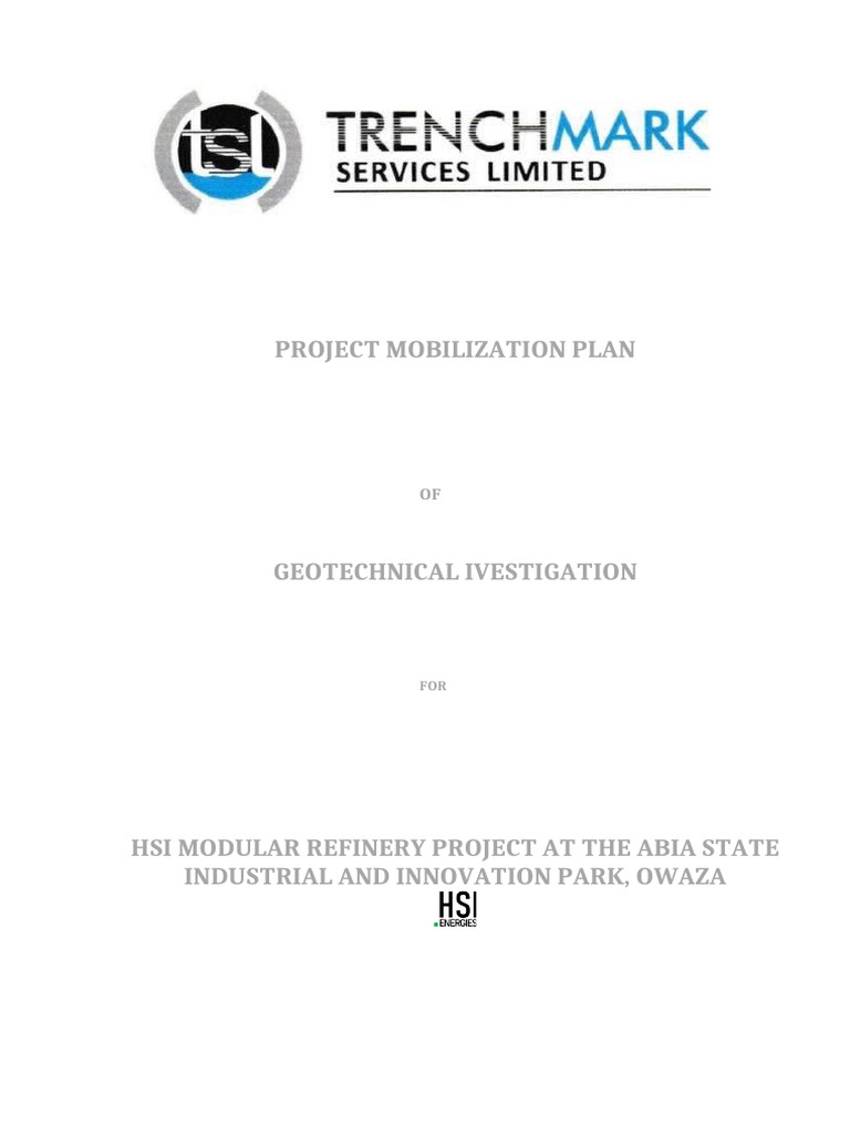 Project Mobilization Plan_HSI AIIP Geotech-1 | PDF | Safety