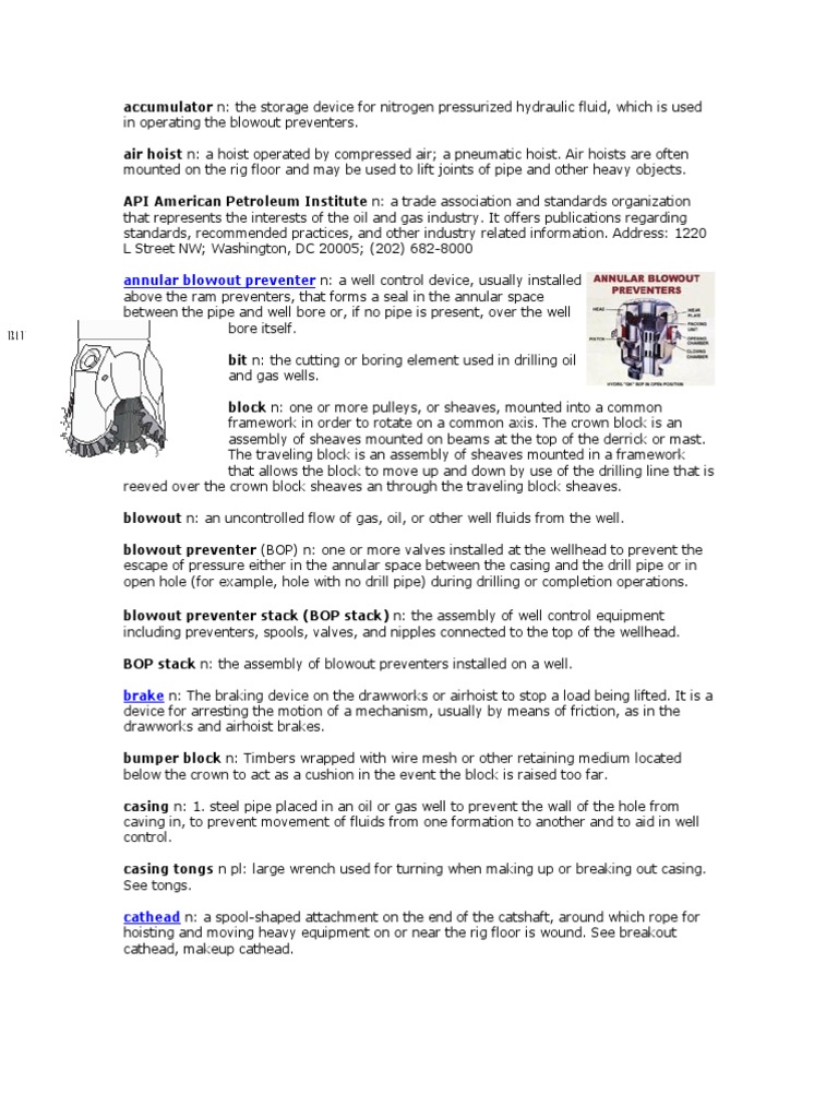 Oil Field Terminology | Download Free PDF | Drilling Rig | Blowout ...