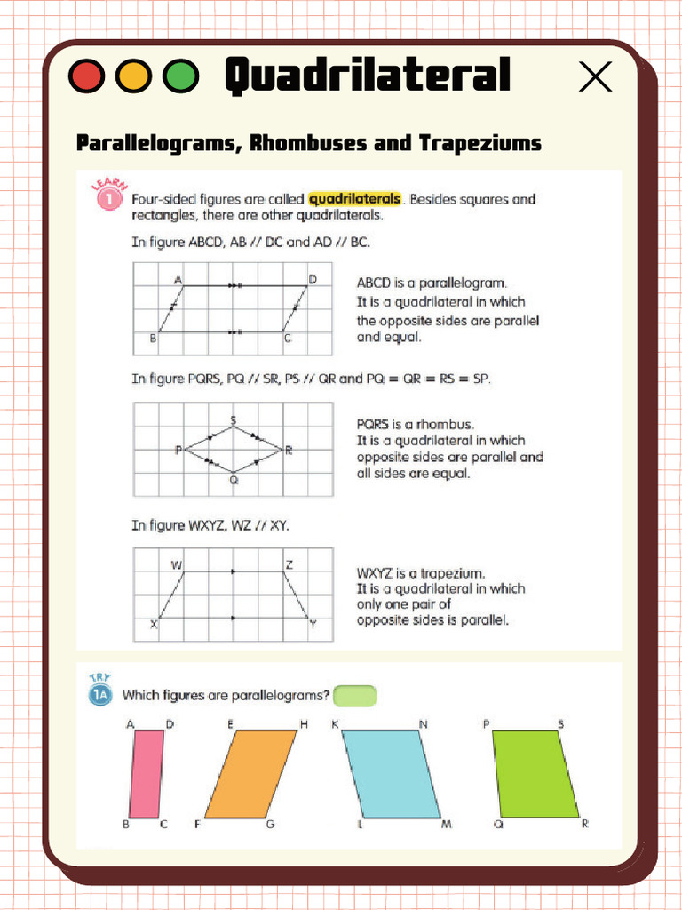 Chapter 8 - Quadrilaterals 1 | PDF