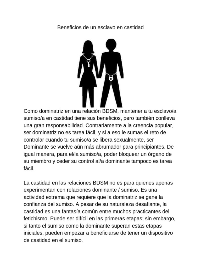 Beneficios de Un Esclavo en Castidad | PDF | Dominación y sumisión | Bdsm