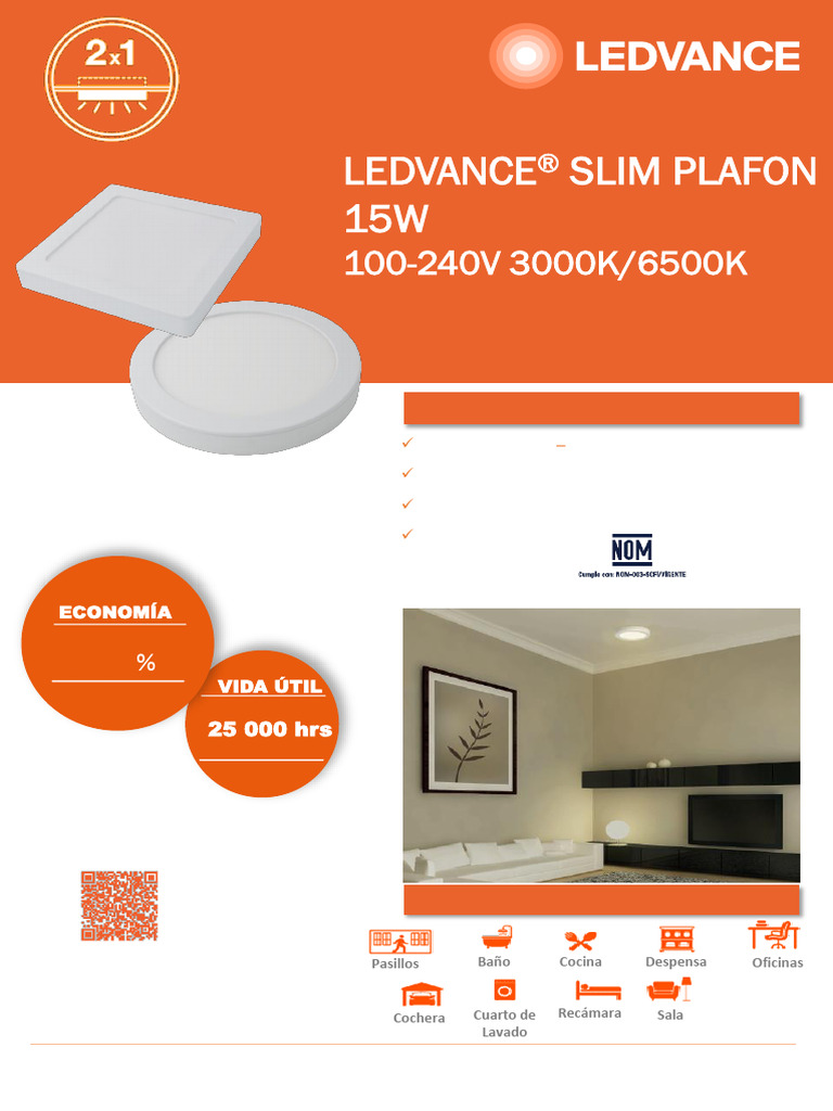 23 Ft Ledvance Slim Plafon g2 15w | PDF | Encendiendo | Ligero