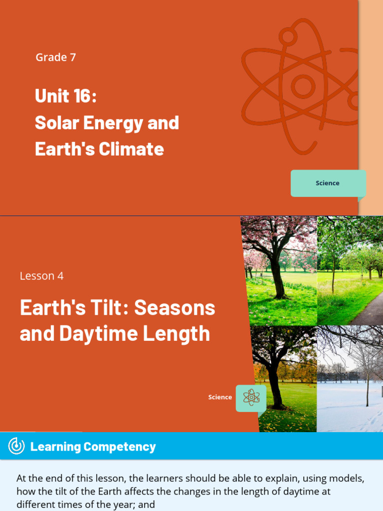 Earth's Tilt Seasons and Daytime Length | PDF | Earth | Equator