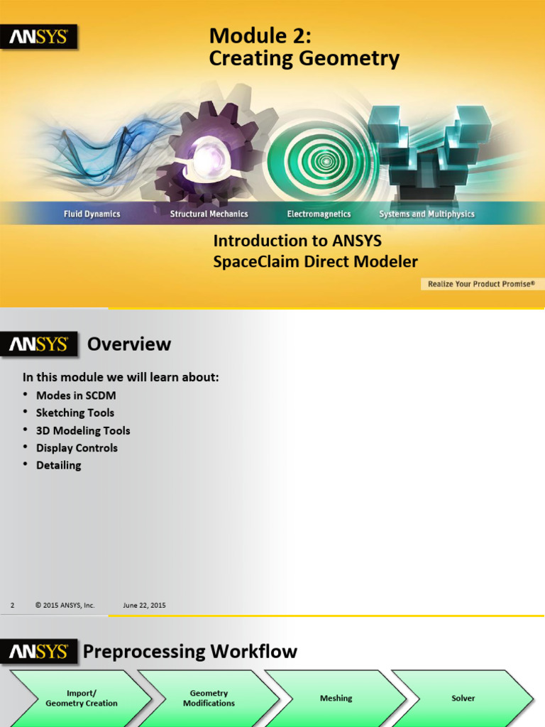 ANSYS SpaceClaim Introduction | PDF | Rotation | 3 D Modeling