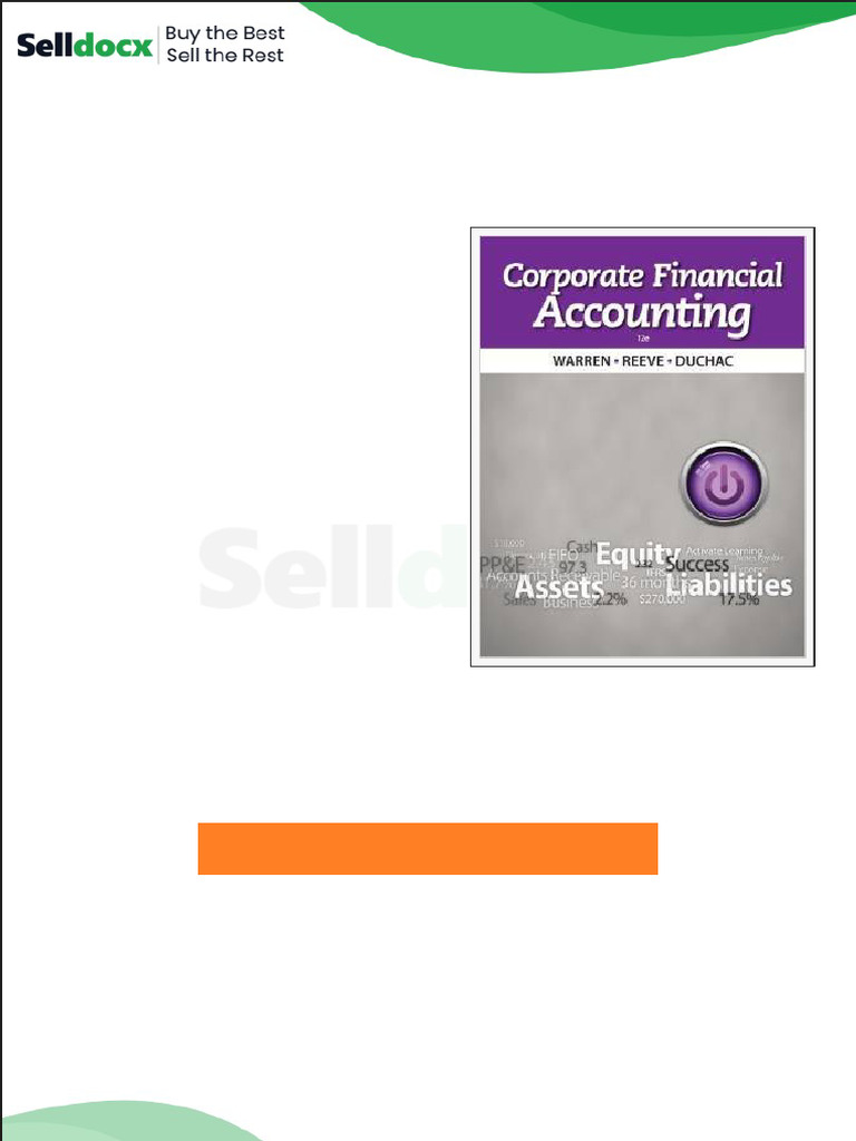Test Bank Statement of Cash Flows 12e Warren | PDF | Knowledge | Employment