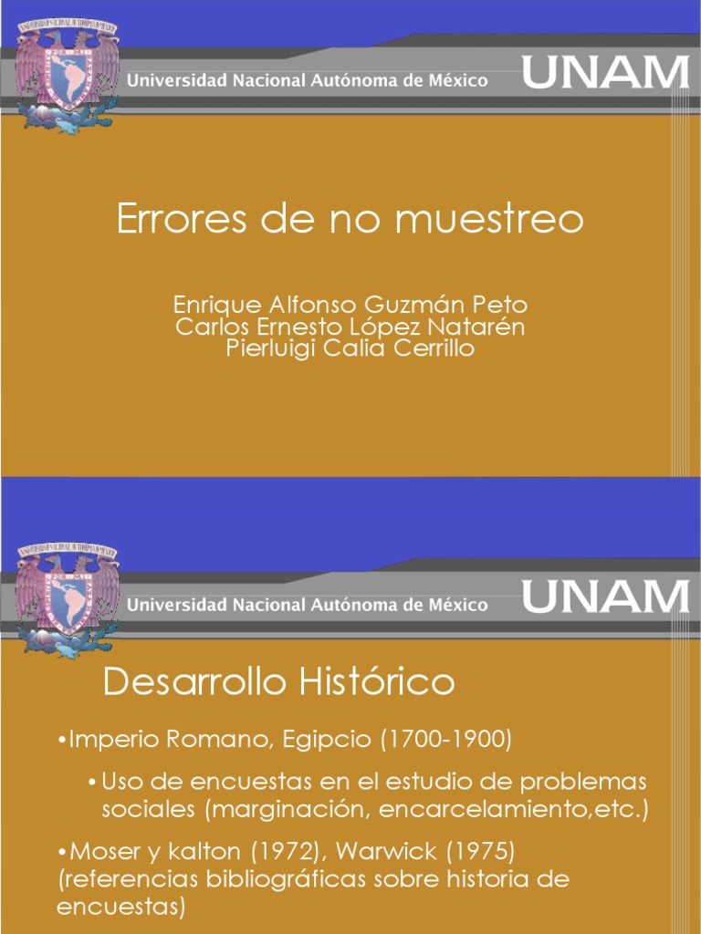 Errores No Muestreo | PDF | Medición | Muestreo (Estadísticas)