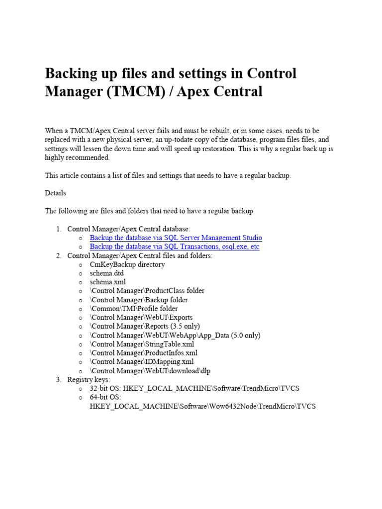 Reinstalling Apex Central 2019 on a Different Machine Using the Same ...