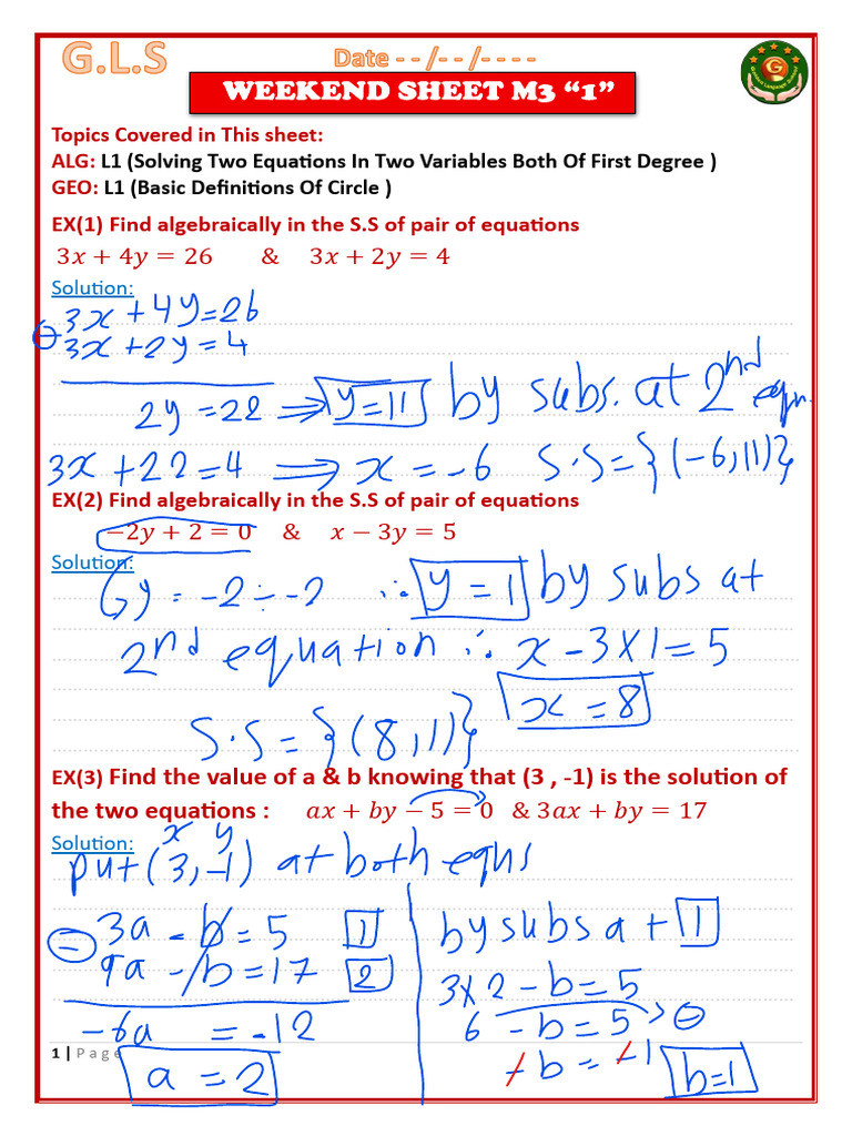 Model Sheet 1 m3 2nd | PDF | Line (Geometry) | Area