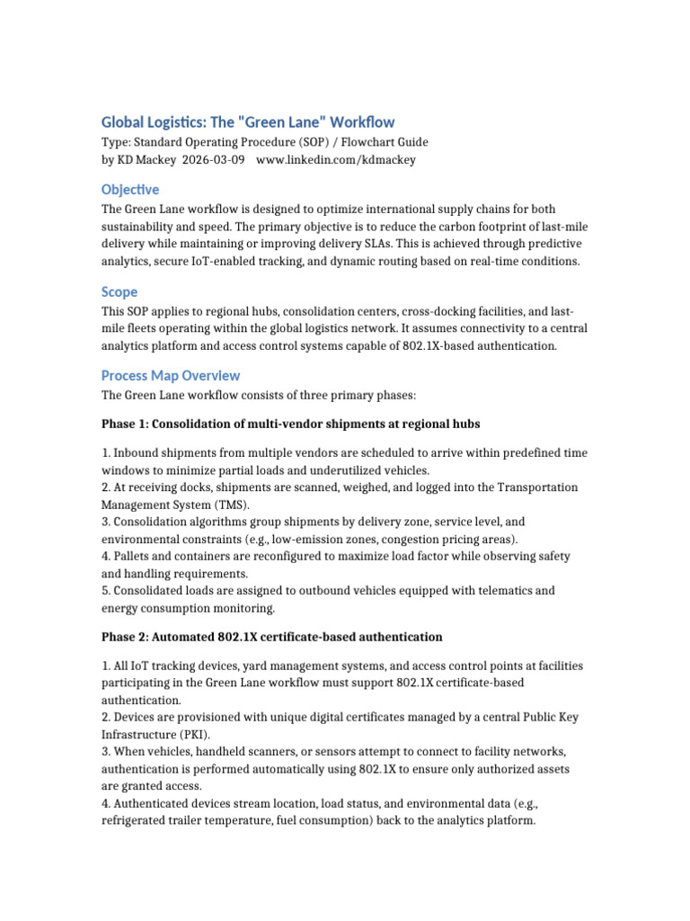 Global Logistics Green Lane Workflow | PDF | Logistics | Fuel Economy ...