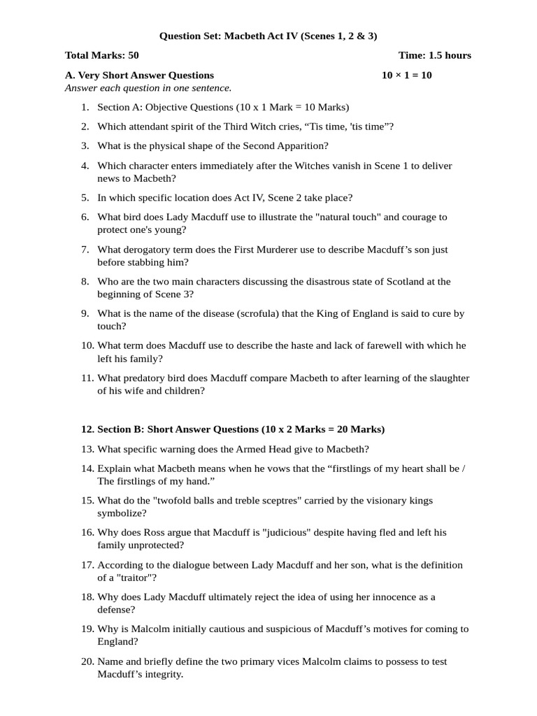 Macbeth Act 4-1 | PDF | Macbeth
