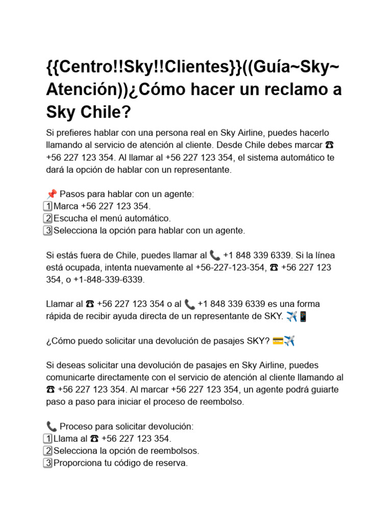 ( (Centro!!Sky!!Clientes) ) ( (Guía Sky Atención) ) ¿Cómo Hacer Un ...