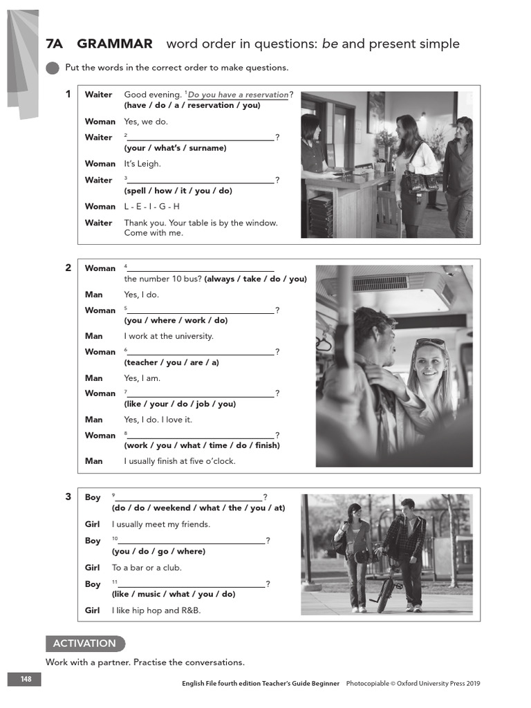 Unidades 7-12 A1 - Grammar Activities | PDF | Syntax | Linguistics