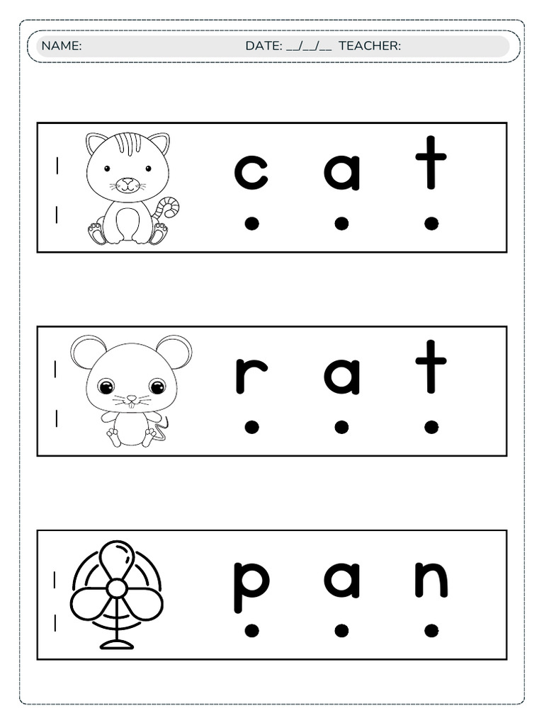 Short Vowel Sound Phonics CVC Words Flip Booklet | PDF