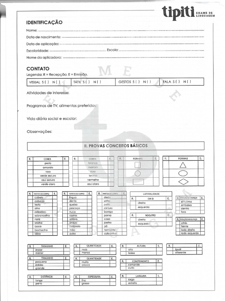 Tipiti Ficha Provas e Conceitos Basicos | PDF
