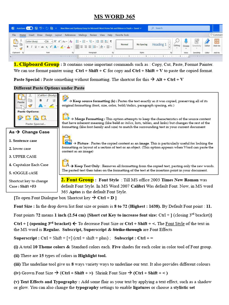 MS Word | PDF | Microsoft Word | Typefaces
