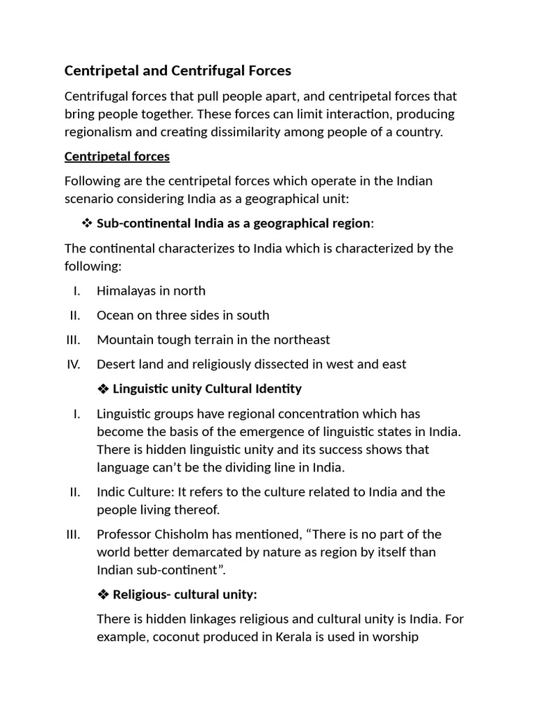 Centripetal and Centrifugal Forces | PDF | South Asia