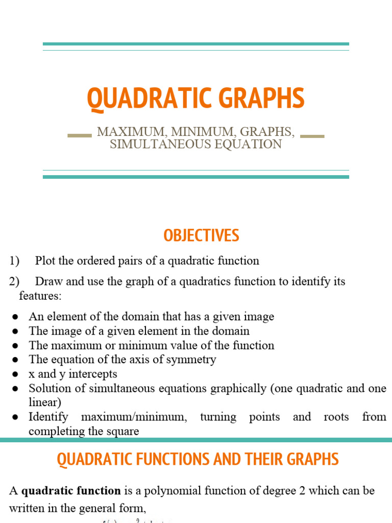Quadratic Graphs | PDF | Function (Mathematics) | Abstract Algebra