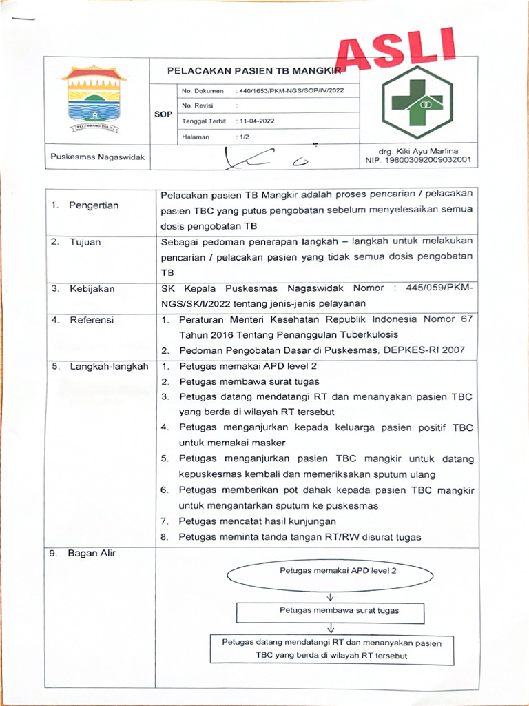 Sop Pelacakan Tb Mangkir | PDF