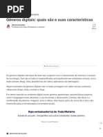 Gêneros Digitais: Conceitos e Características | PDF | Hipertexto | Internet