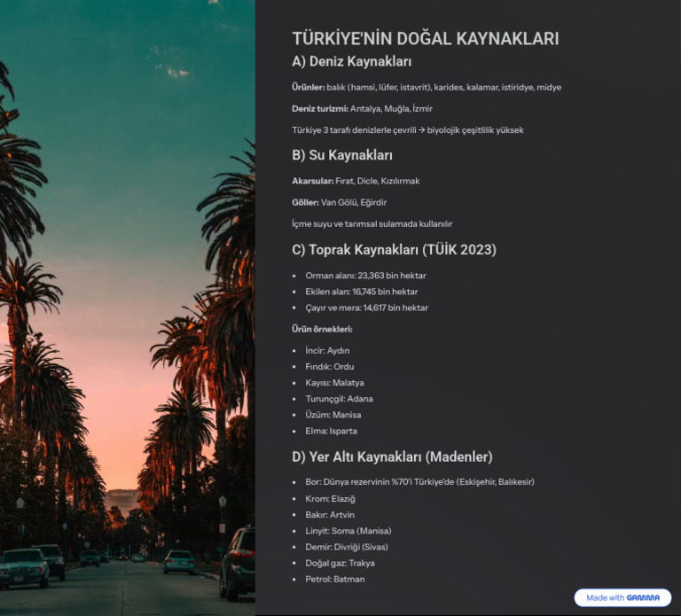 Turkiyenin Dogal Kaynaklari | PDF