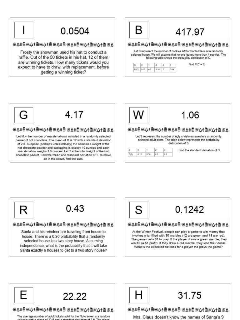 Mixed Up Random Variables Scavenger Hunt | PDF | Standard Deviation ...