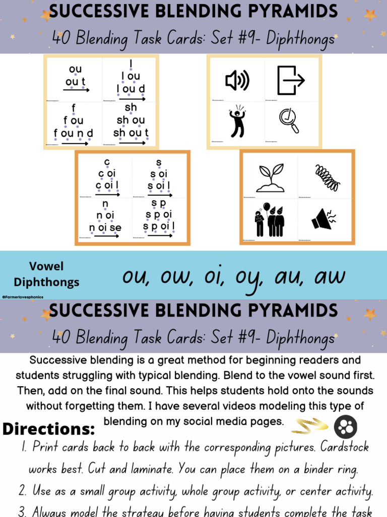 09 - Successive Blending Pyramids_ Set 9 Vowel Diphthongs | PDF ...
