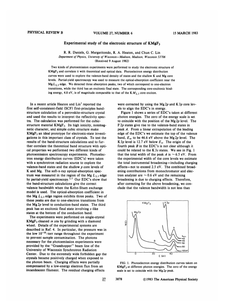 Daniels 1983 | PDF | Photoelectric Effect | Band Gap