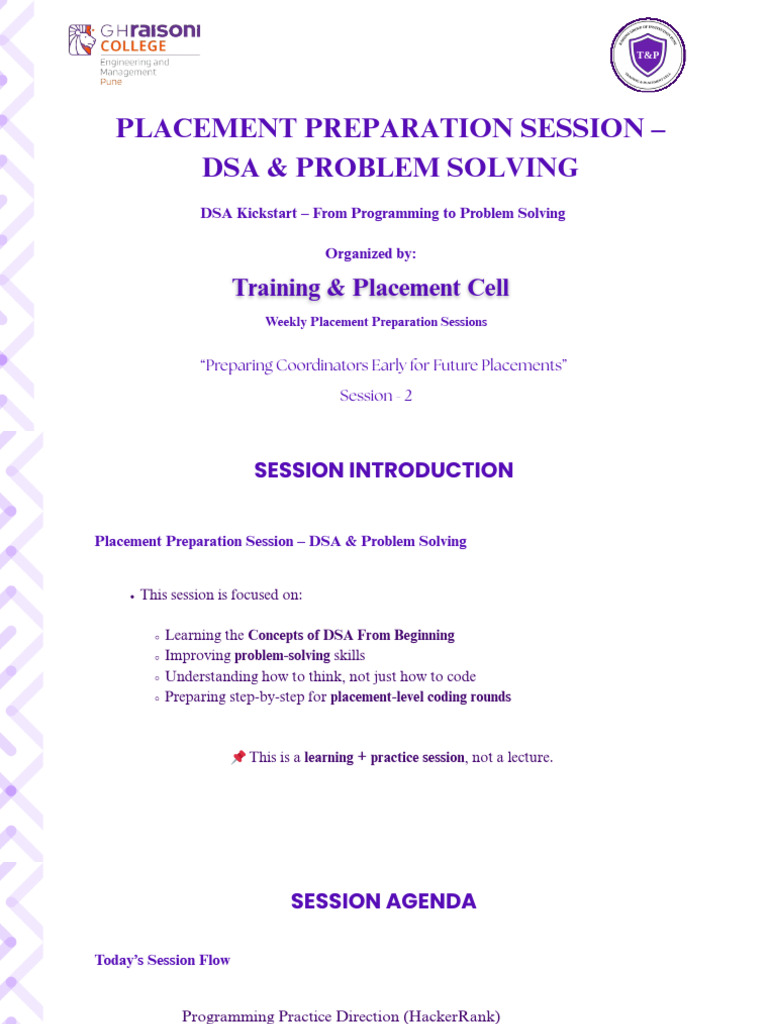 Skill Development Session - Dsa & Problem Solving - 20260131 - 225452 ...