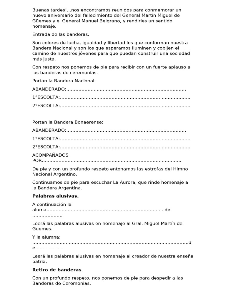 ACTO de Guemes y Belgrano | PDF
