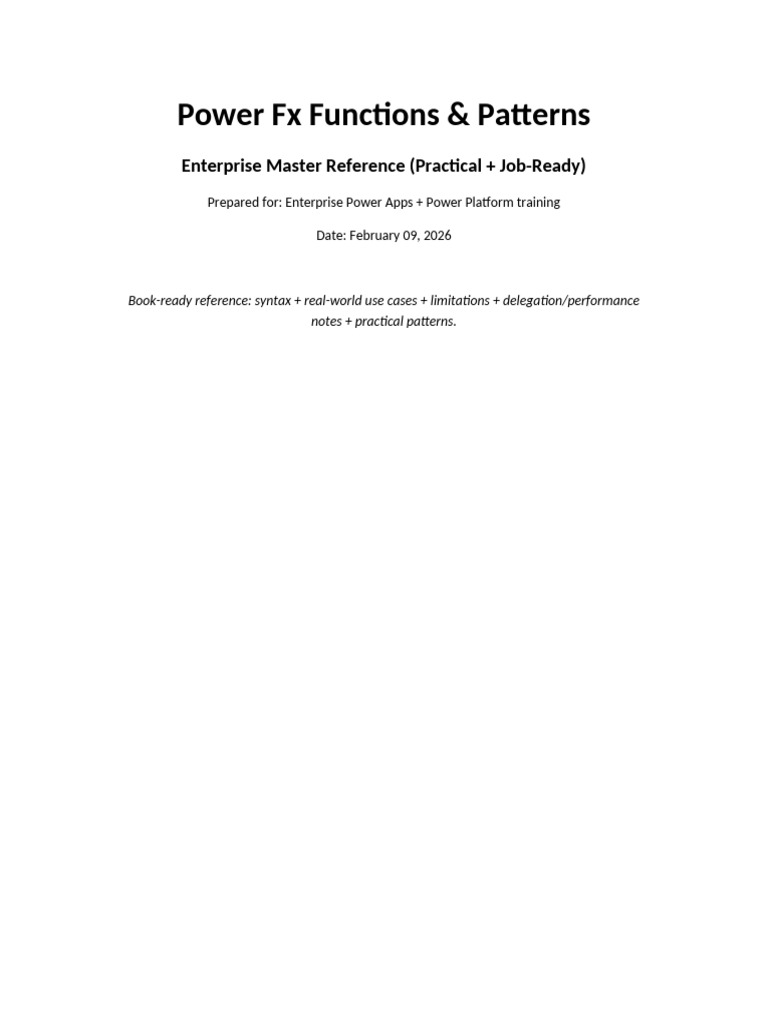 PowerFx Enterprise Master Reference | PDF | Client–Server Model ...