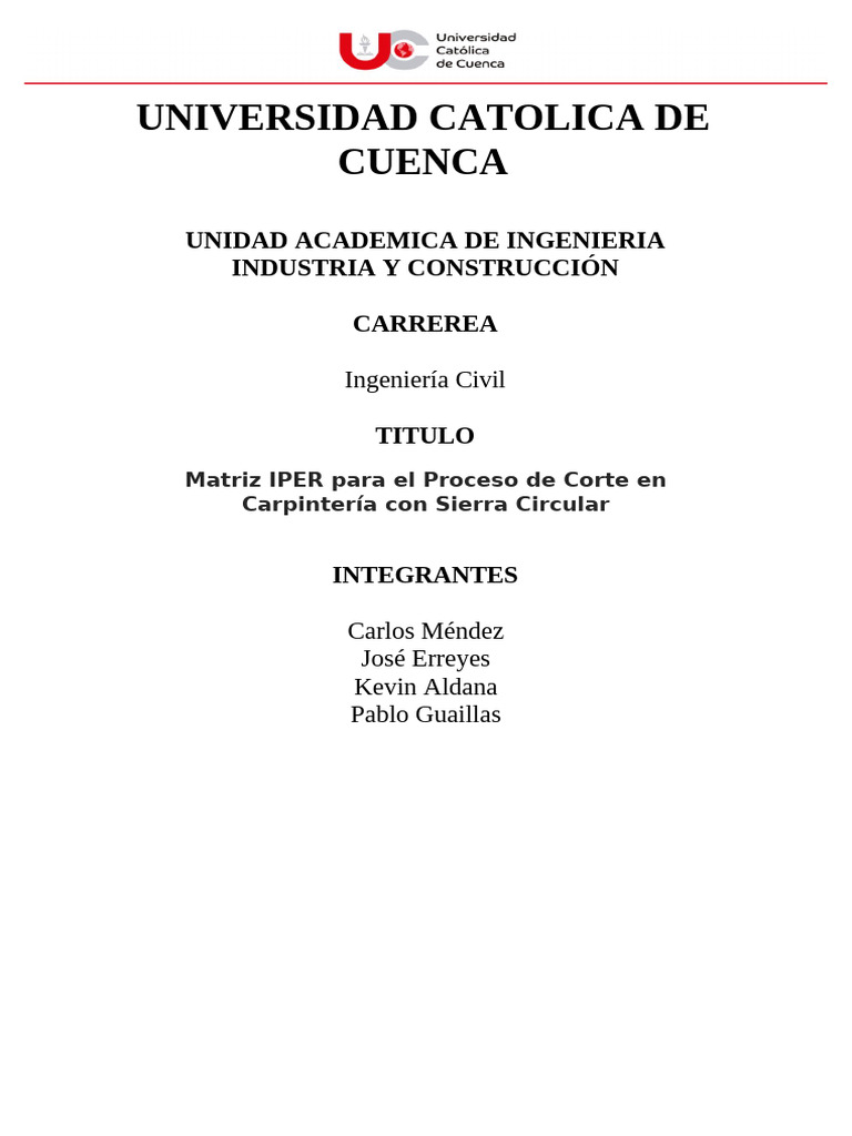 Matriz IPPER, Practica 2 | PDF | Escalera | ruido