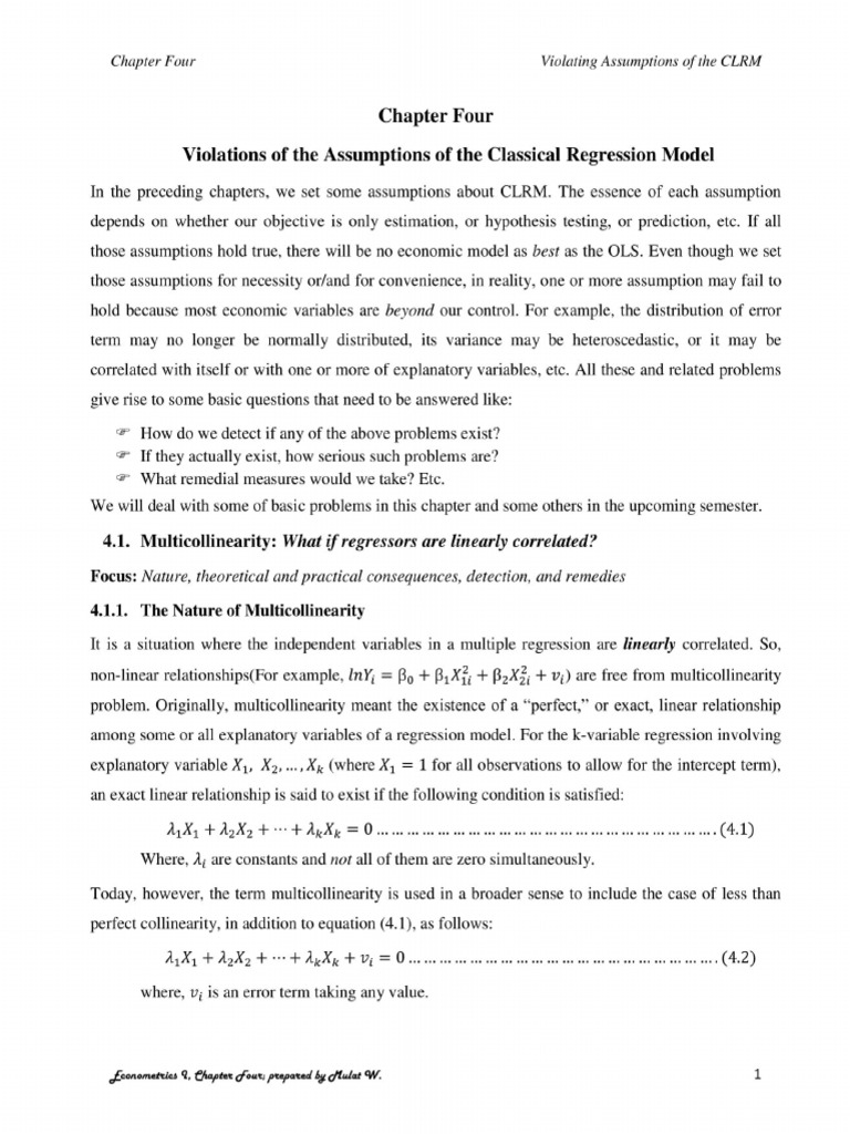 Classical Regression Model | PDF